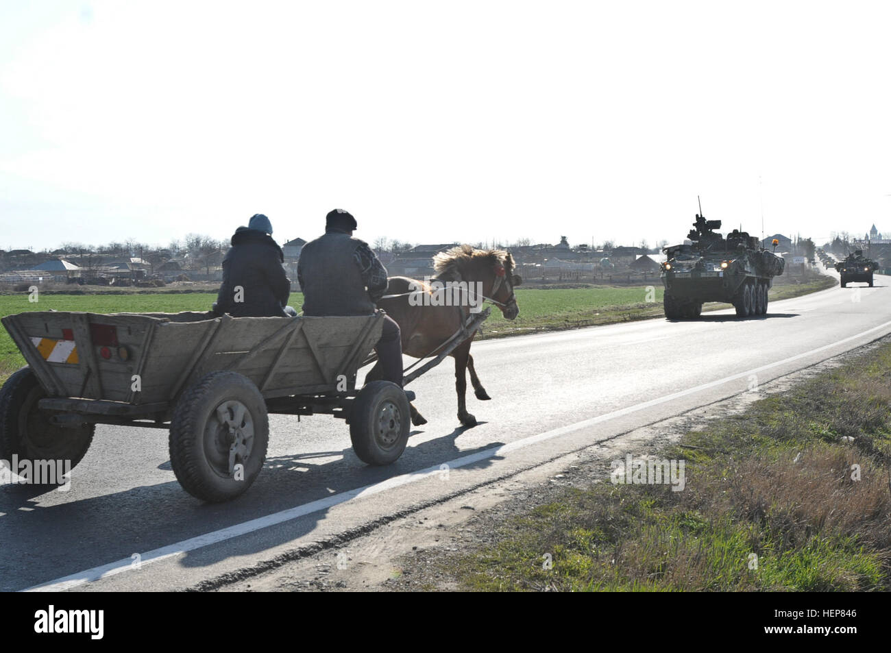 Troopers assigned to 2nd Squadron, 2nd Cavalry Regiment, pass Romanian ...