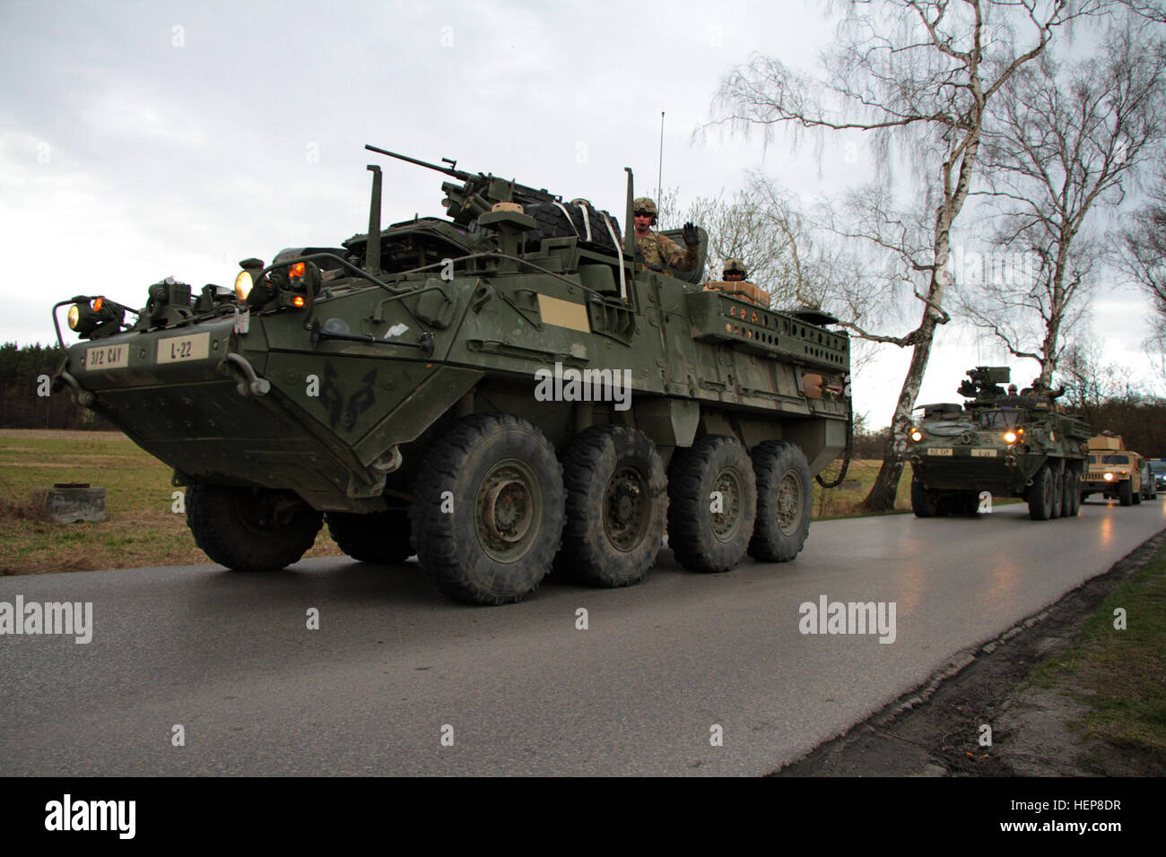 A Stryker Armored Vehicle from Lightning Troop, 3-2 Cavalry Regiment ...