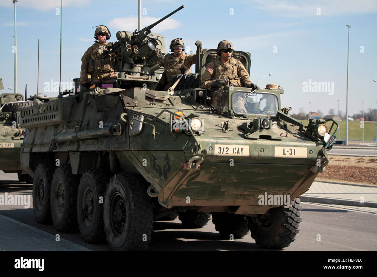 A Stryker Armored Vehicle from Lightning Troop, 3-2 Cavalry Regiment ...