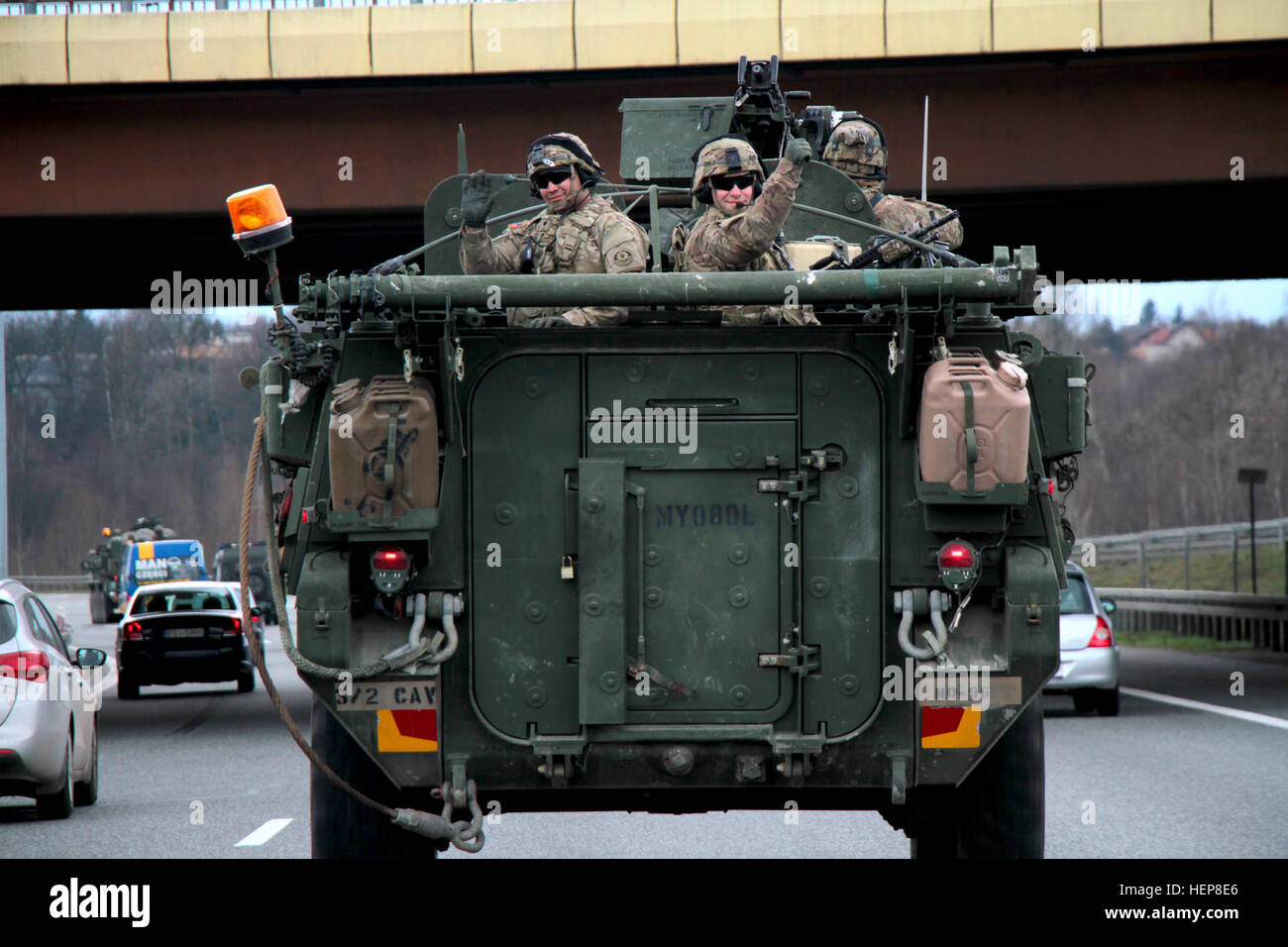 A Stryker Armored Vehicle from Lightning Troop, 3-2 Cavalry Regiment ...