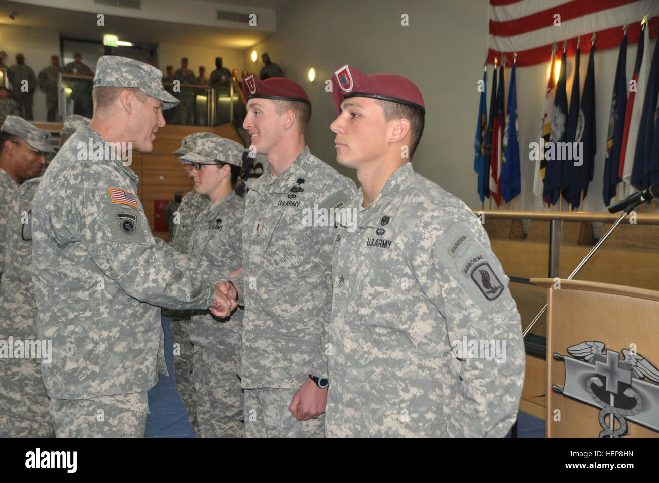 Maj. Gen. John O’Connor (left), the 21st Theater Sustainment Command’s ...