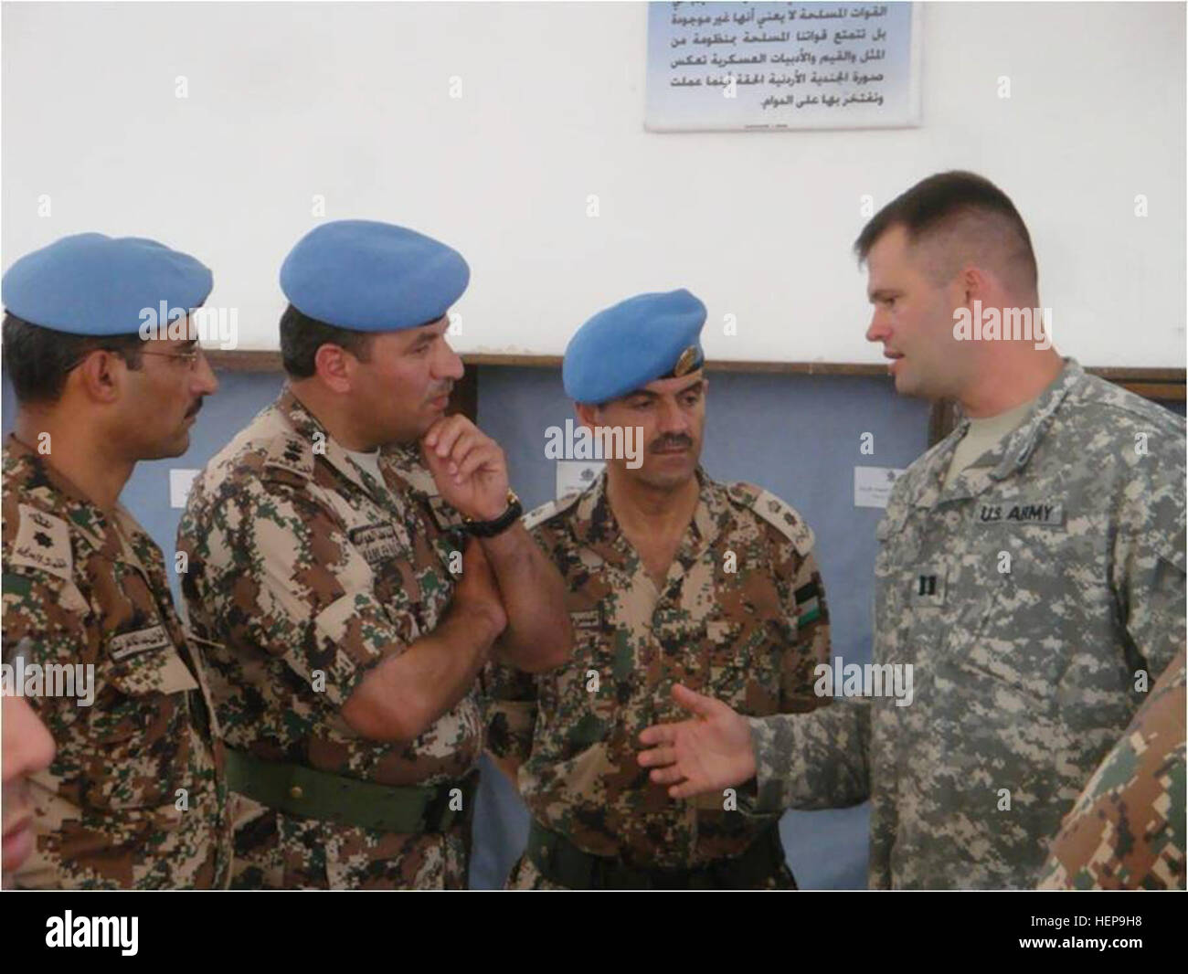 Jordanian officers listen as Capt. Robert Bone, the Chemical Response ...