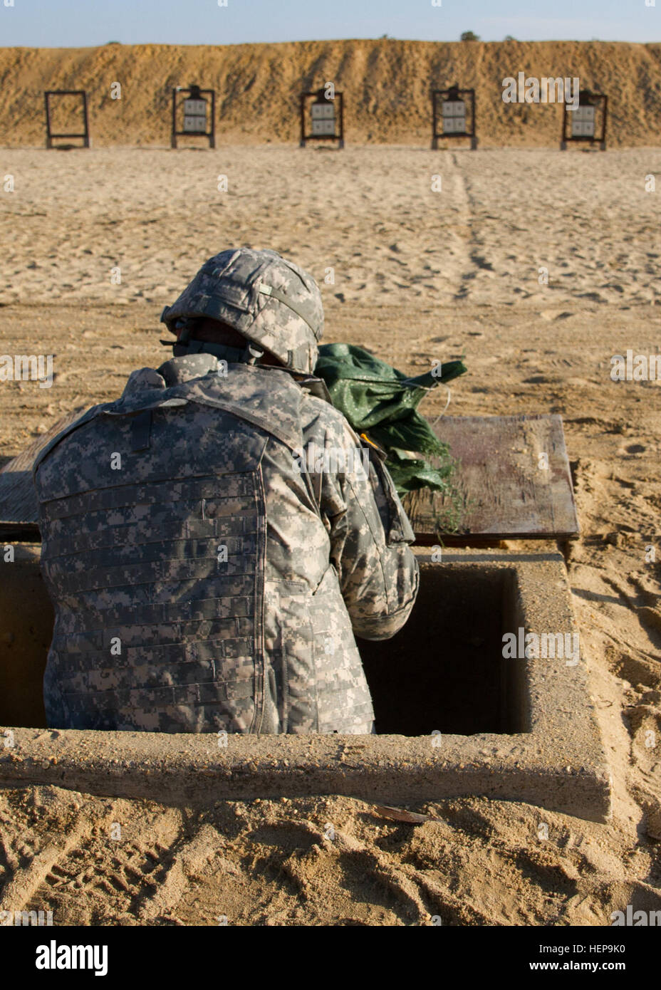 An Army Reserve Soldier zeros his M4 carbine weapons during day three ...