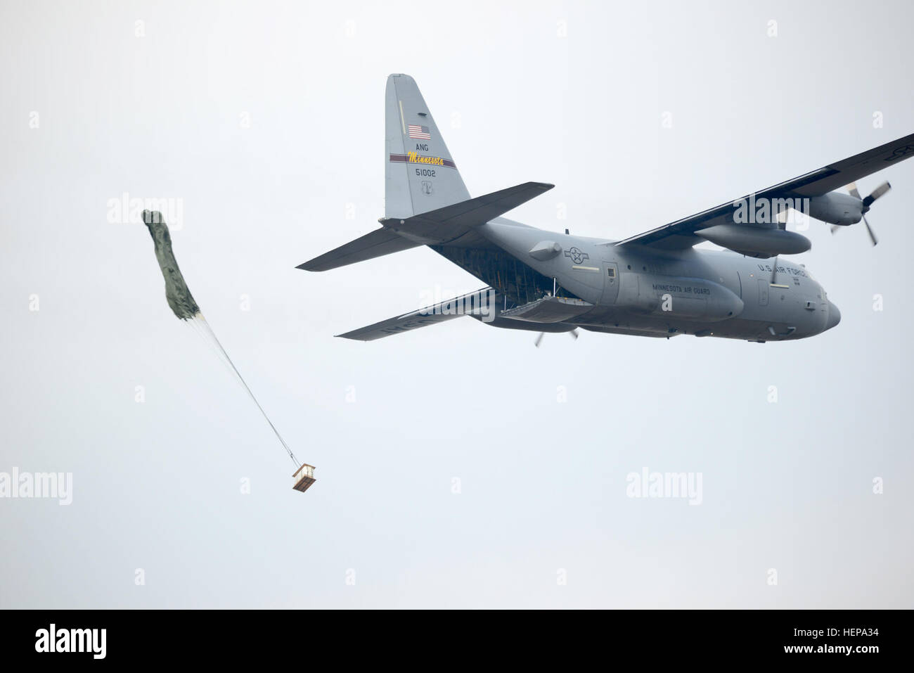 Heavy weight water tank dropped by a U.S. Air Force C-130 Hercules ...
