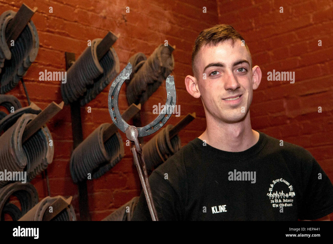 Spc. Todd D. Kline of the Caisson Platoon, 1st Battalion, 3rd U.S ...