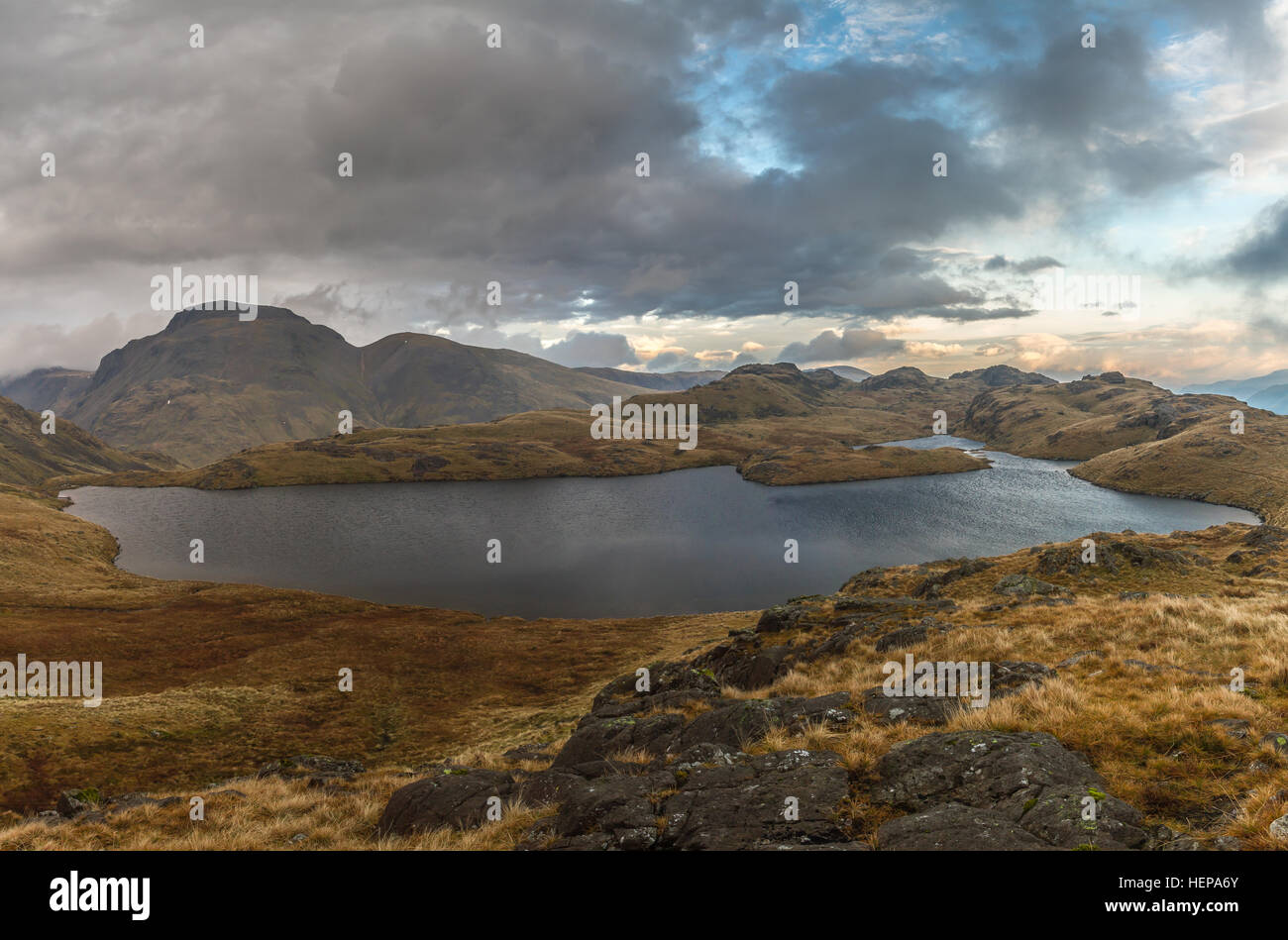 Sprinkling Tarn, English Lake District, with Great Gable and Green ...