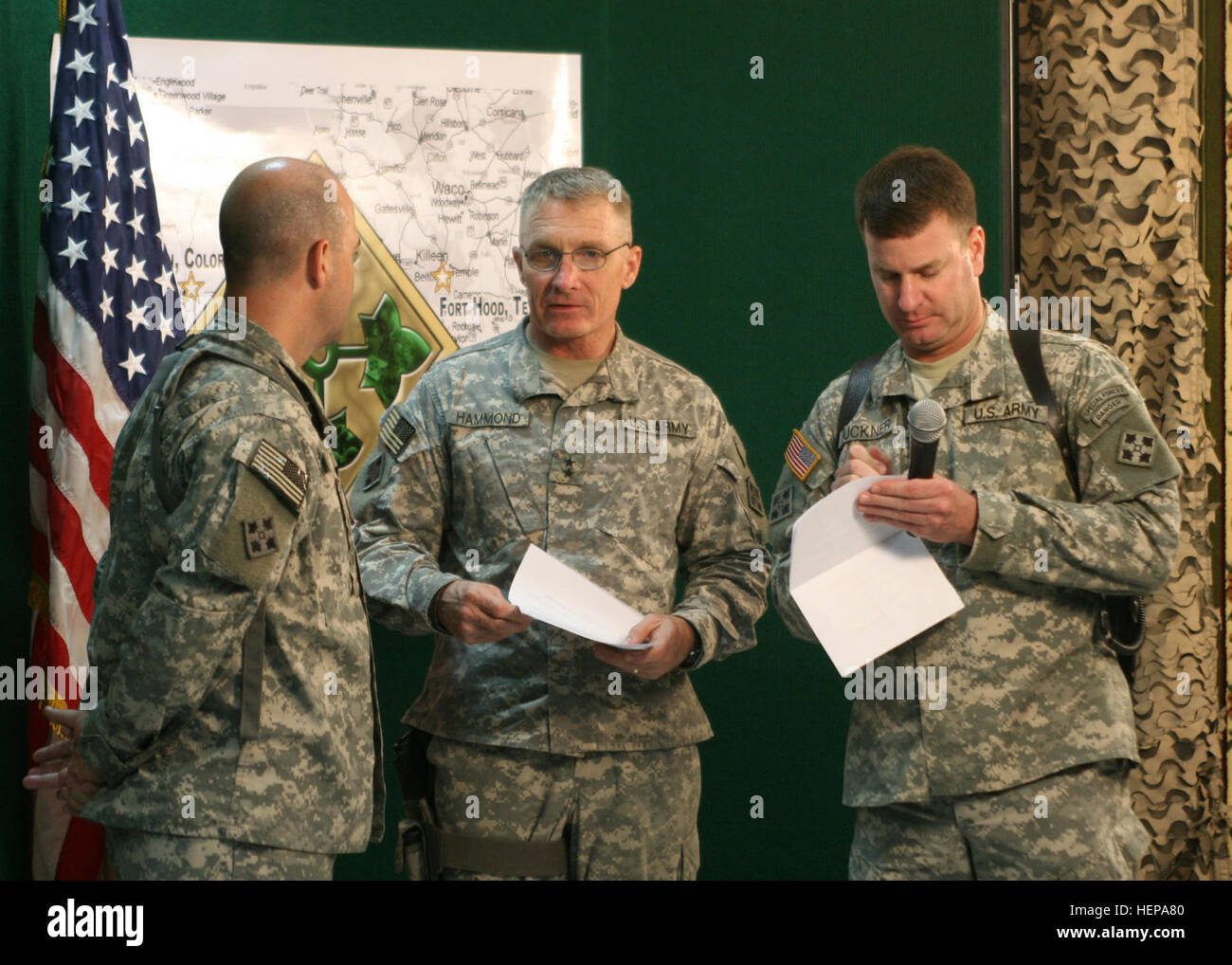Lt. Col. David Ristedt (left), division surgeon for the 4th Infantry ...