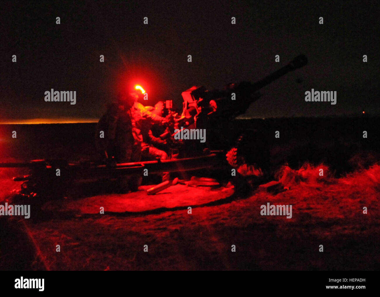 Crews operating M119A3 howitzers with 2nd Battalion, 319th Airborne ...