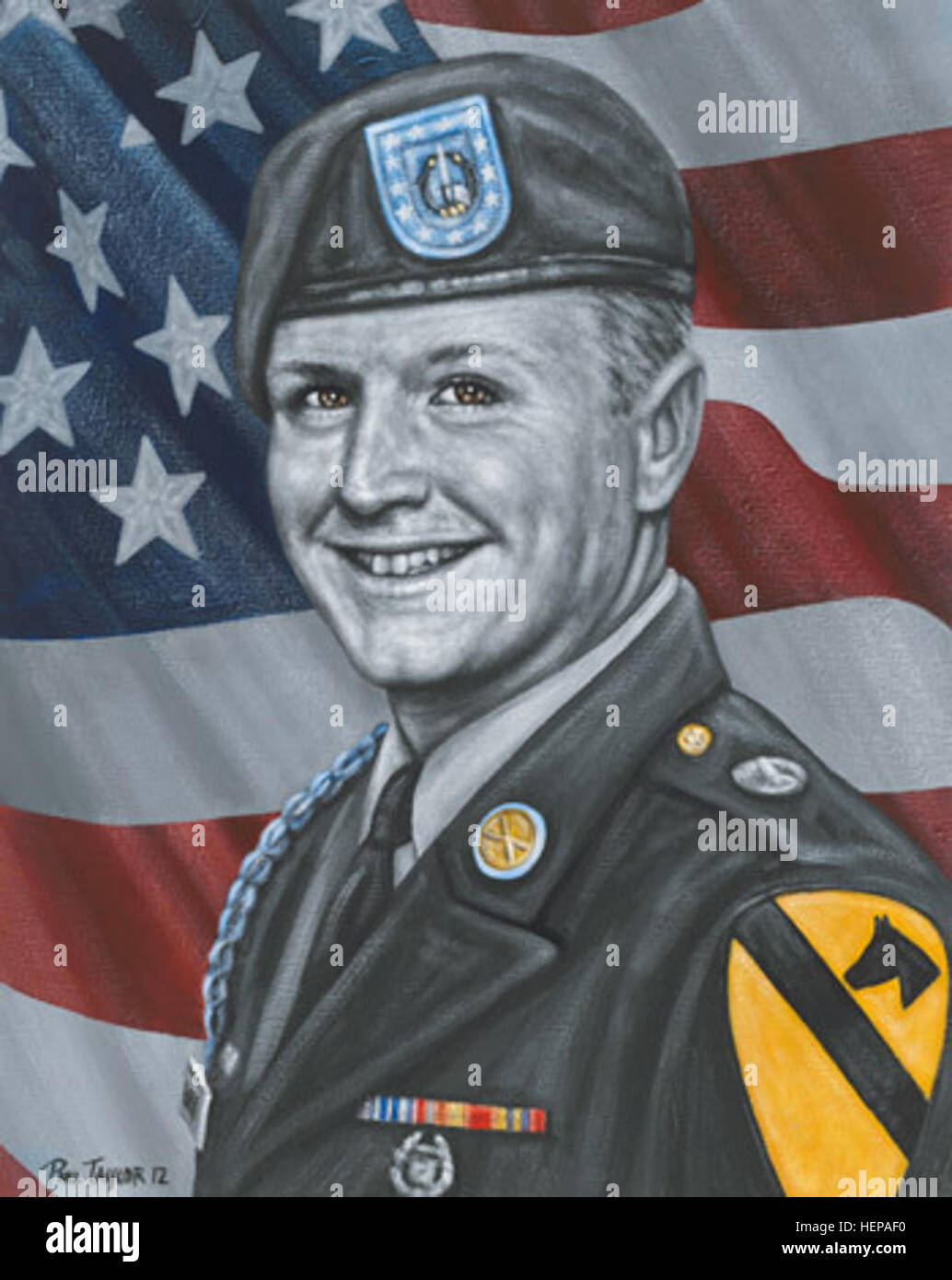 An illustration of Sgt. Blake A. Harris that was sketched shortly after ...