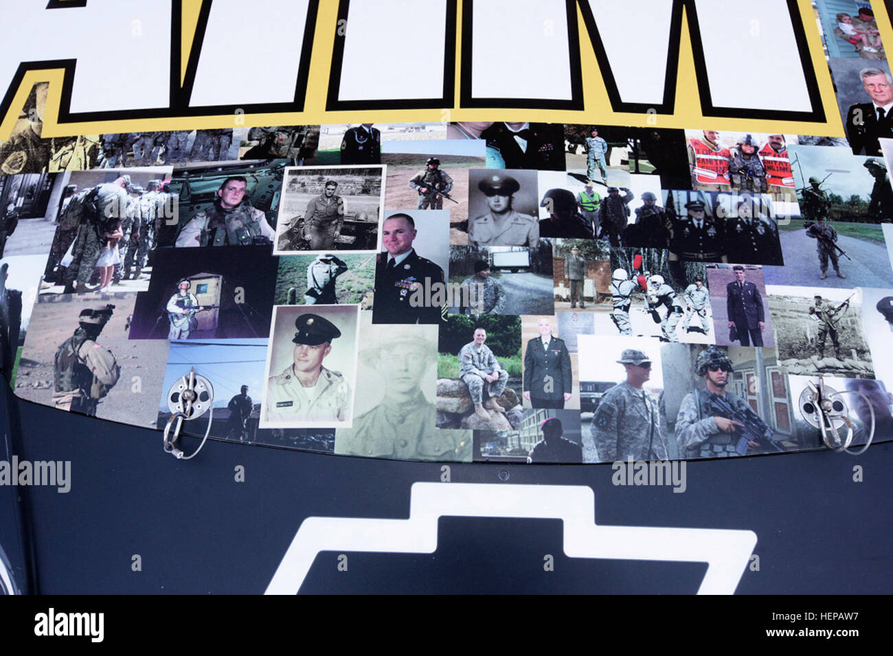 The hood of the U.S. Army #39 NASCAR race car driven by Ryan Newman ...