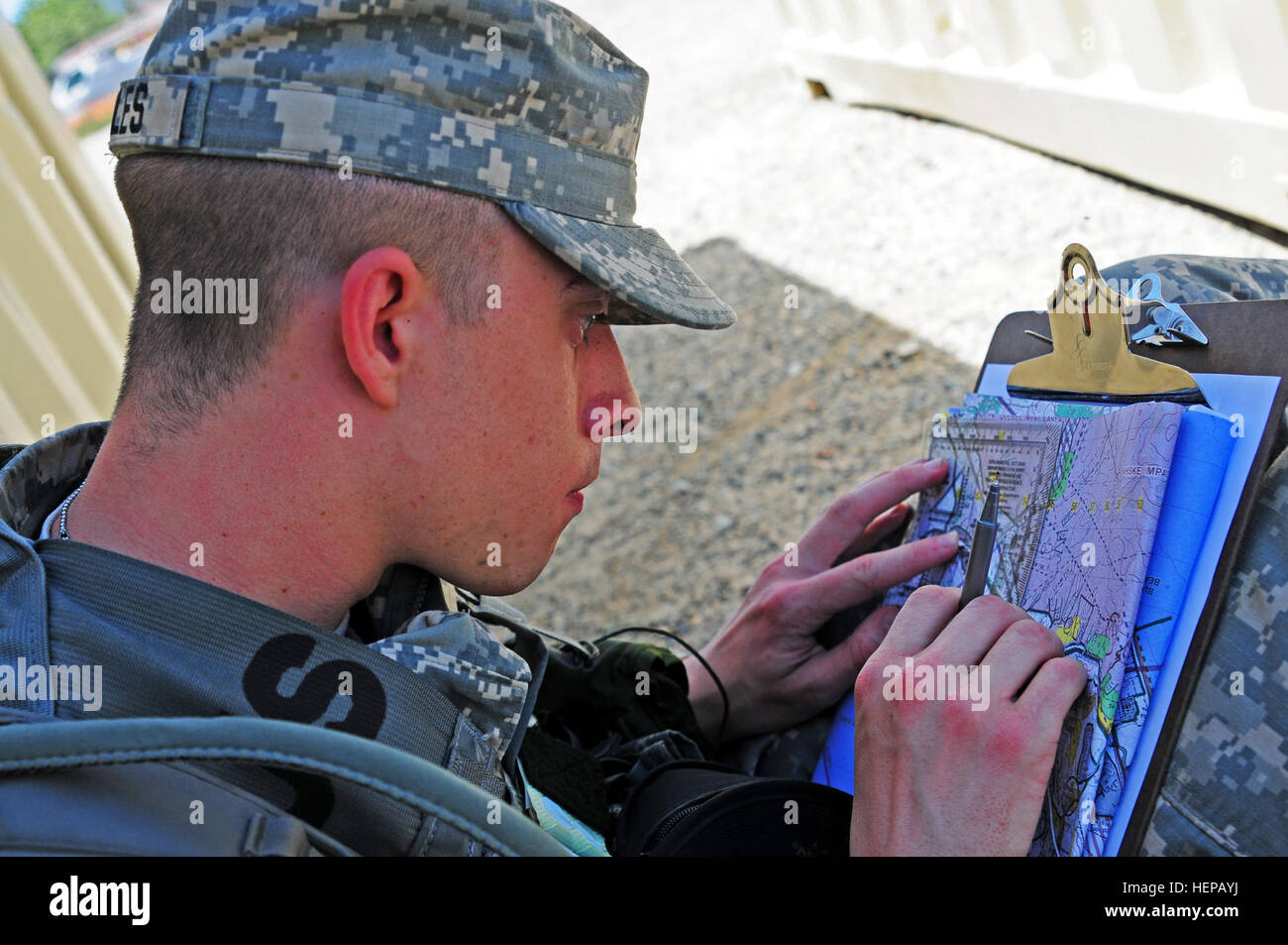Spc. John Searles, a transport management coordinator with the 473rd ...
