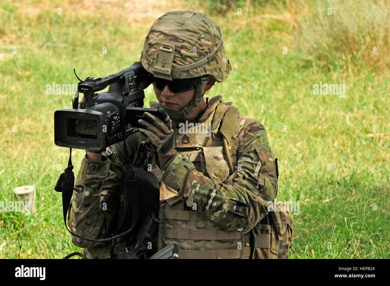 U.S. Army Staff Sgt. Katie Gray, a broadcast journalist assigned to the ...