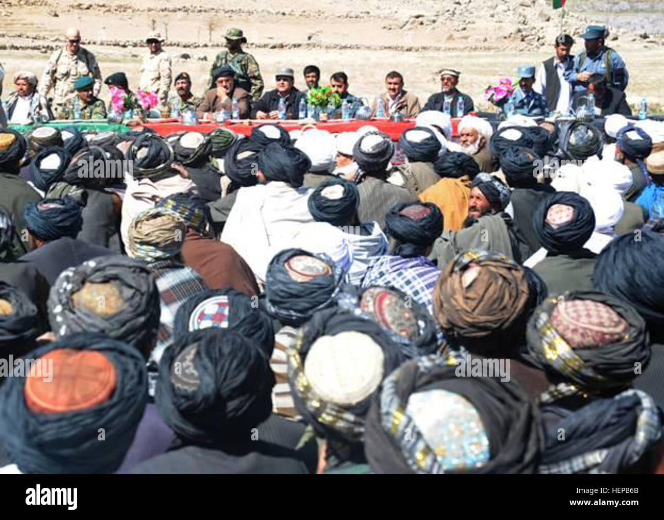 The Zabul provincal governor, village elders, and Afghan National ...