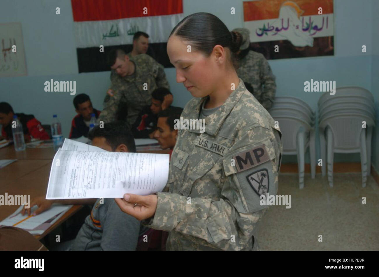 Pfc. Katie Miller, a military policewoman with the 59th Military Police ...