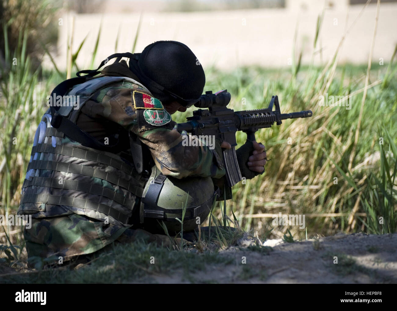 An Afghan Commando with the Afghan National Army's 3rd Commando Kandak ...