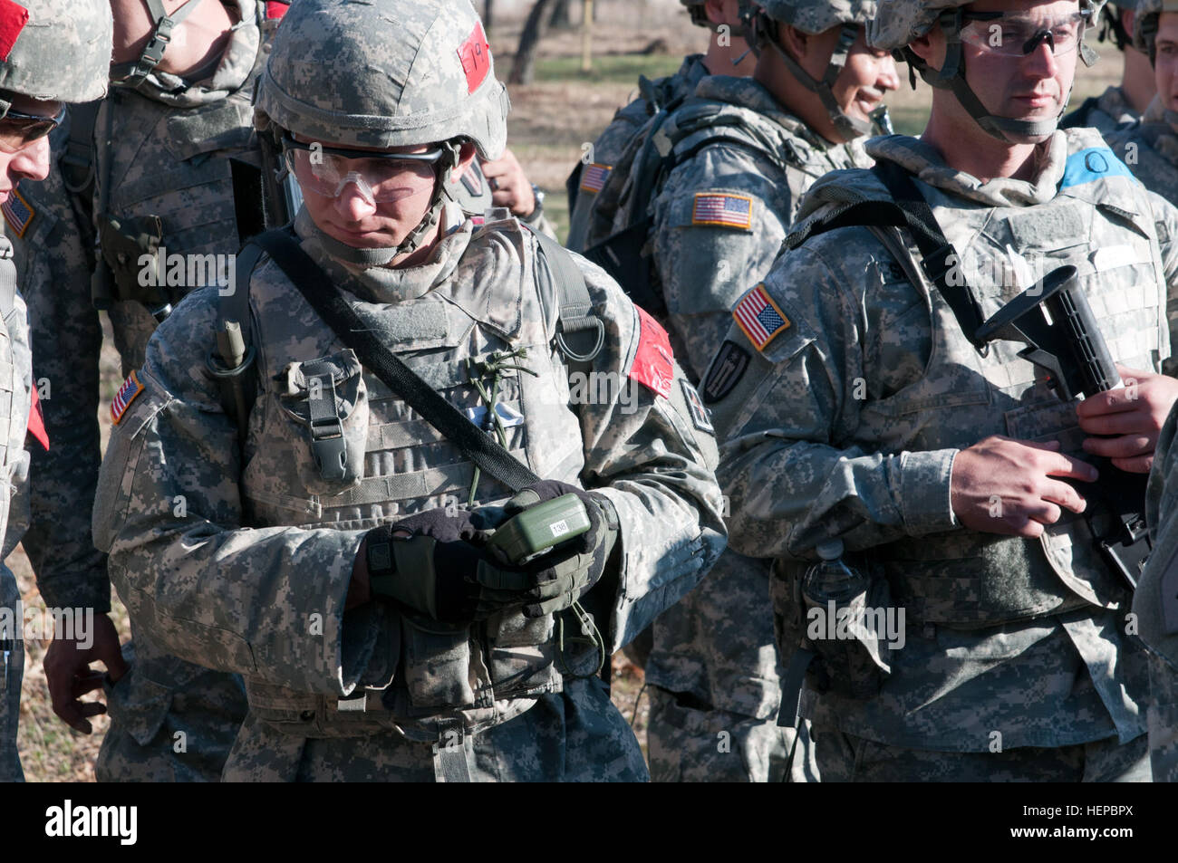 A Soldier from the 412th Theater Engineer Command competes in the land ...