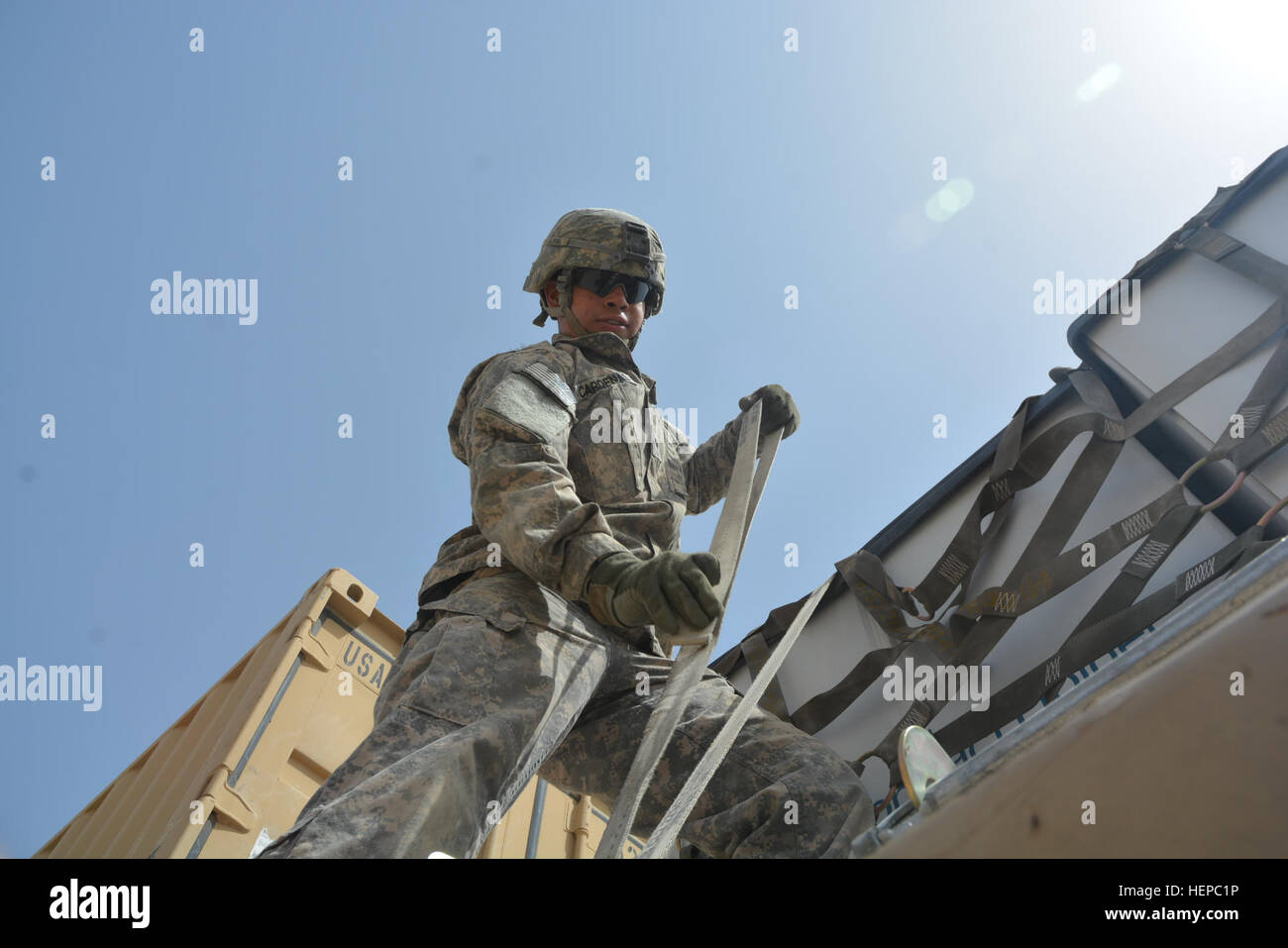 Spc. Edgar Cardenas, assigned to 32nd Composite Truck Company, 541st ...