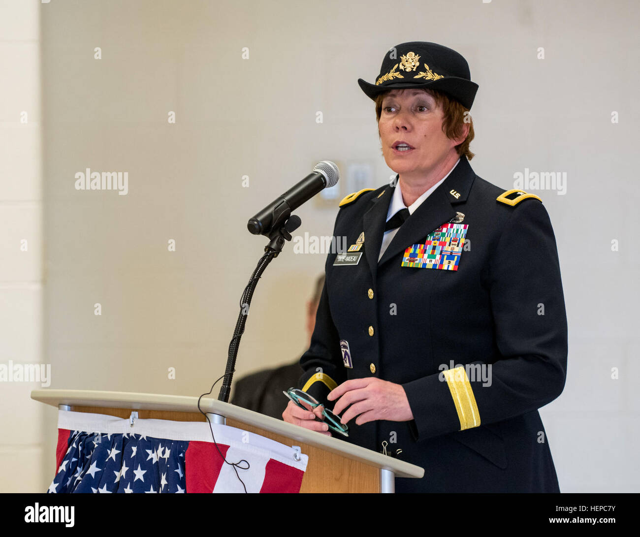 Brig. Gen. Alicia Tate-Nadeau, Illinois National Guard, gives her ...