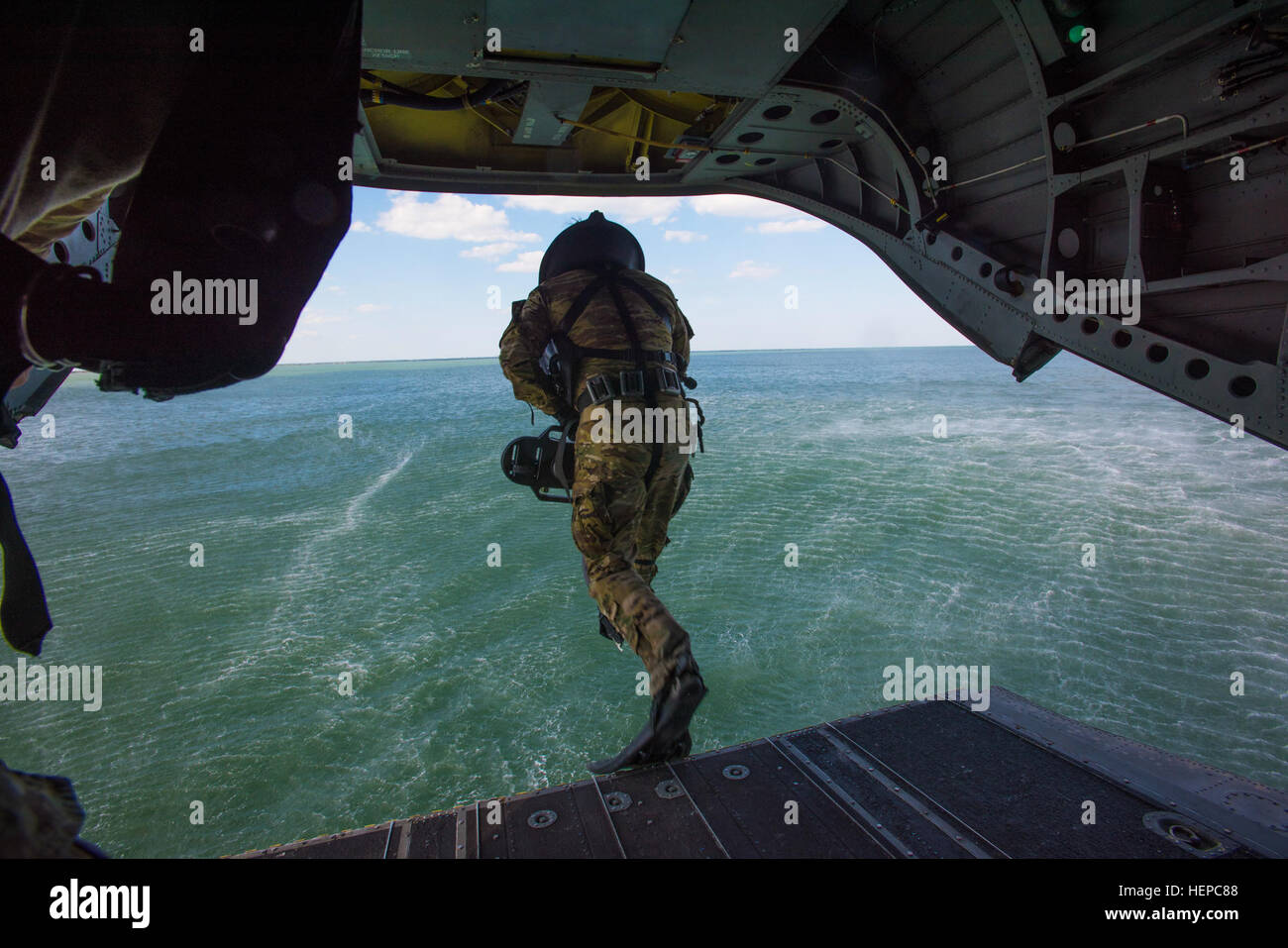 A member of the Army National Guard's 3rd Battalion, 20th Special Forces Group (Airborne) combat ...