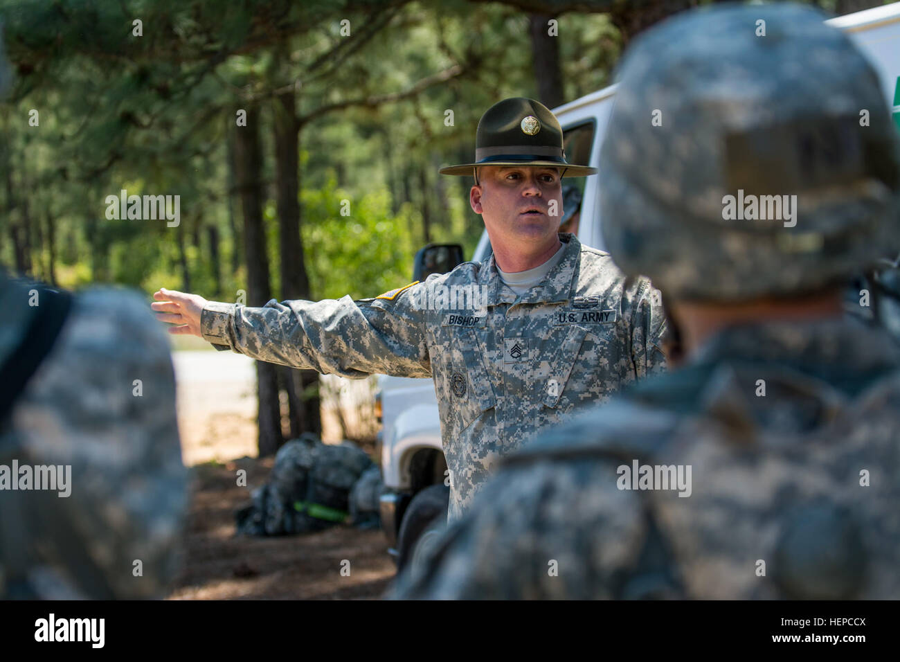 Staff Sgt. Jered Bishop, drill instructor with the 2nd Battalion, 397th ...