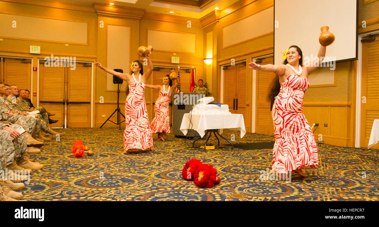 Members of the Hawaii Hula Company perform a traditional hula dance for ...