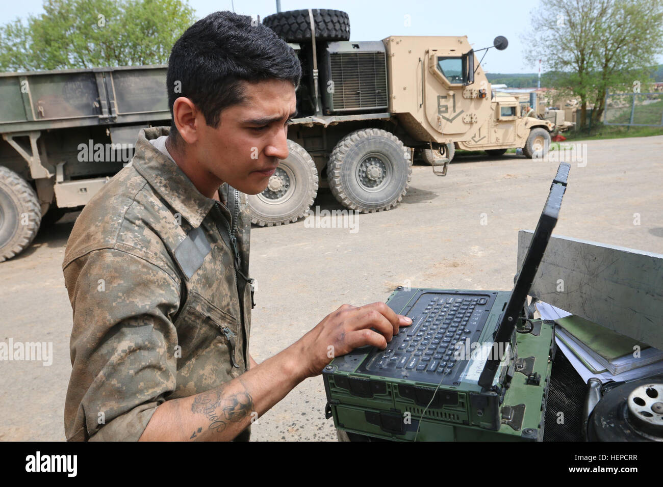 U.S. Army Pvt. Michael Martinez a 91H “Tracked Vehicle Mechanic” in the ...