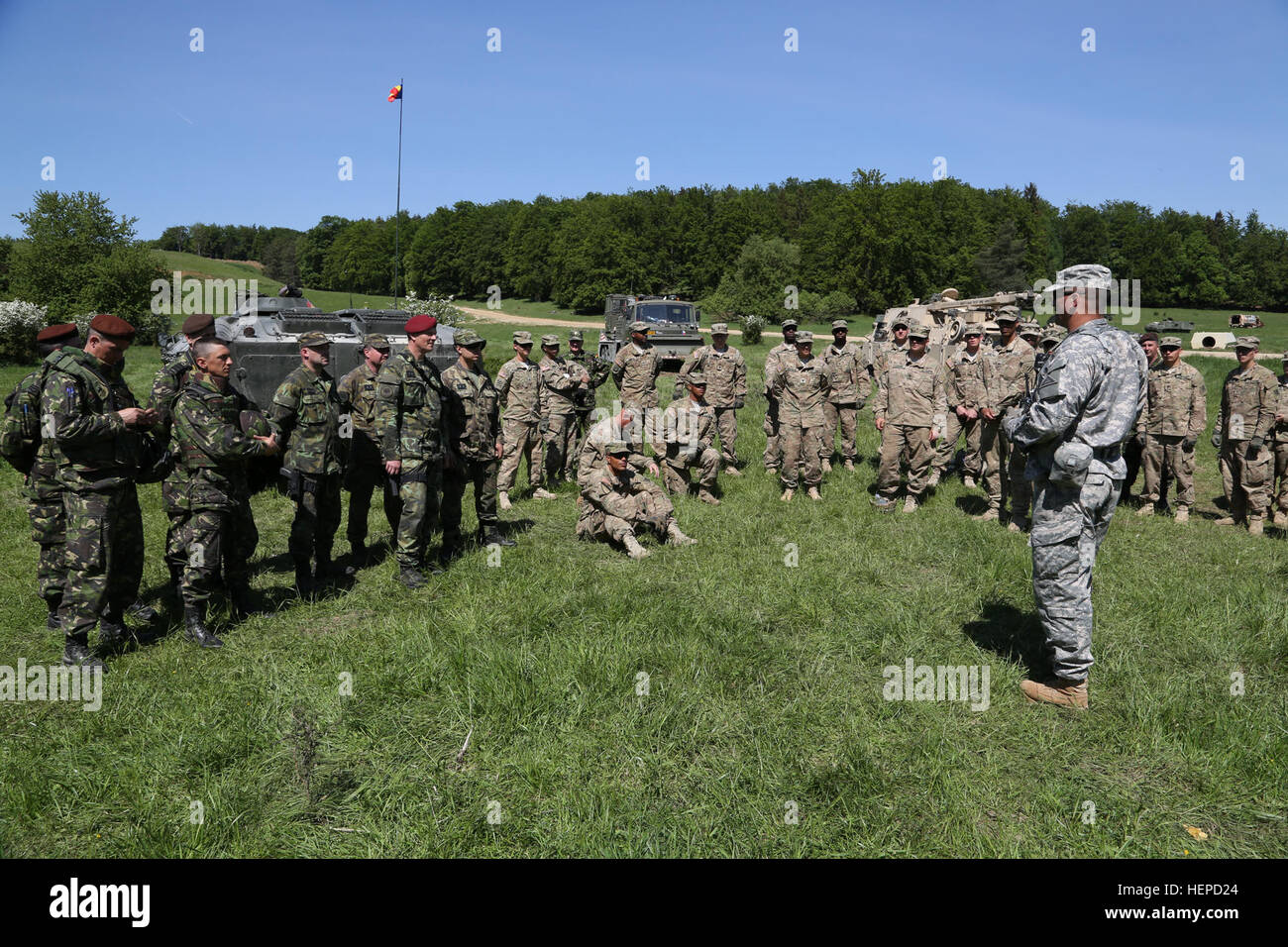 A U.S. Army Sgt. 1st Class Tyler Hurt, right, of the Joint ...