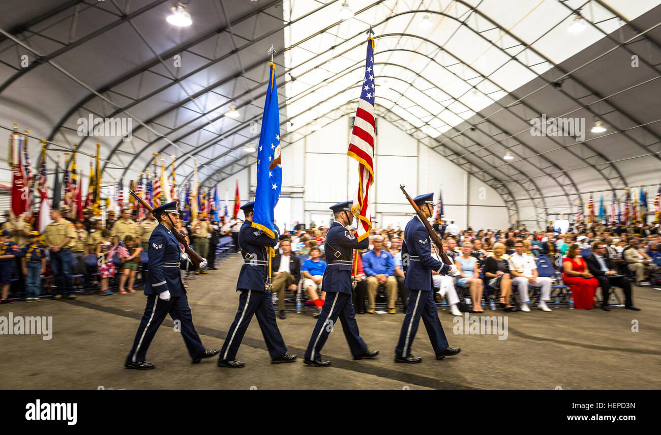 Members of the U.S. Air Force Color Guard march during the 29th annual ...