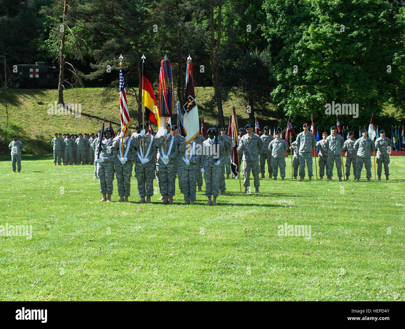 Col. William M. Stubbs, commander of 30th Medical Brigade, stands front ...
