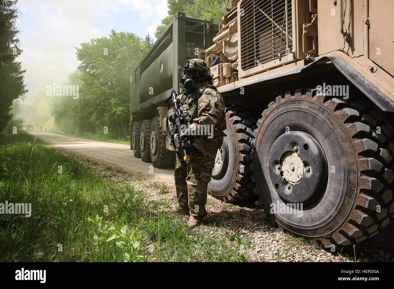 A U.S. Soldier of Alpha Company, 3rd Brigade Support Battalion, 1st ...
