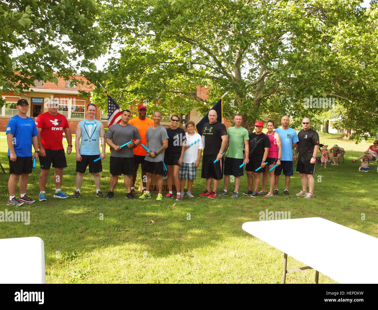 Lt. Col. Alexis Neal (center, in orange), commander of the 3rd ...