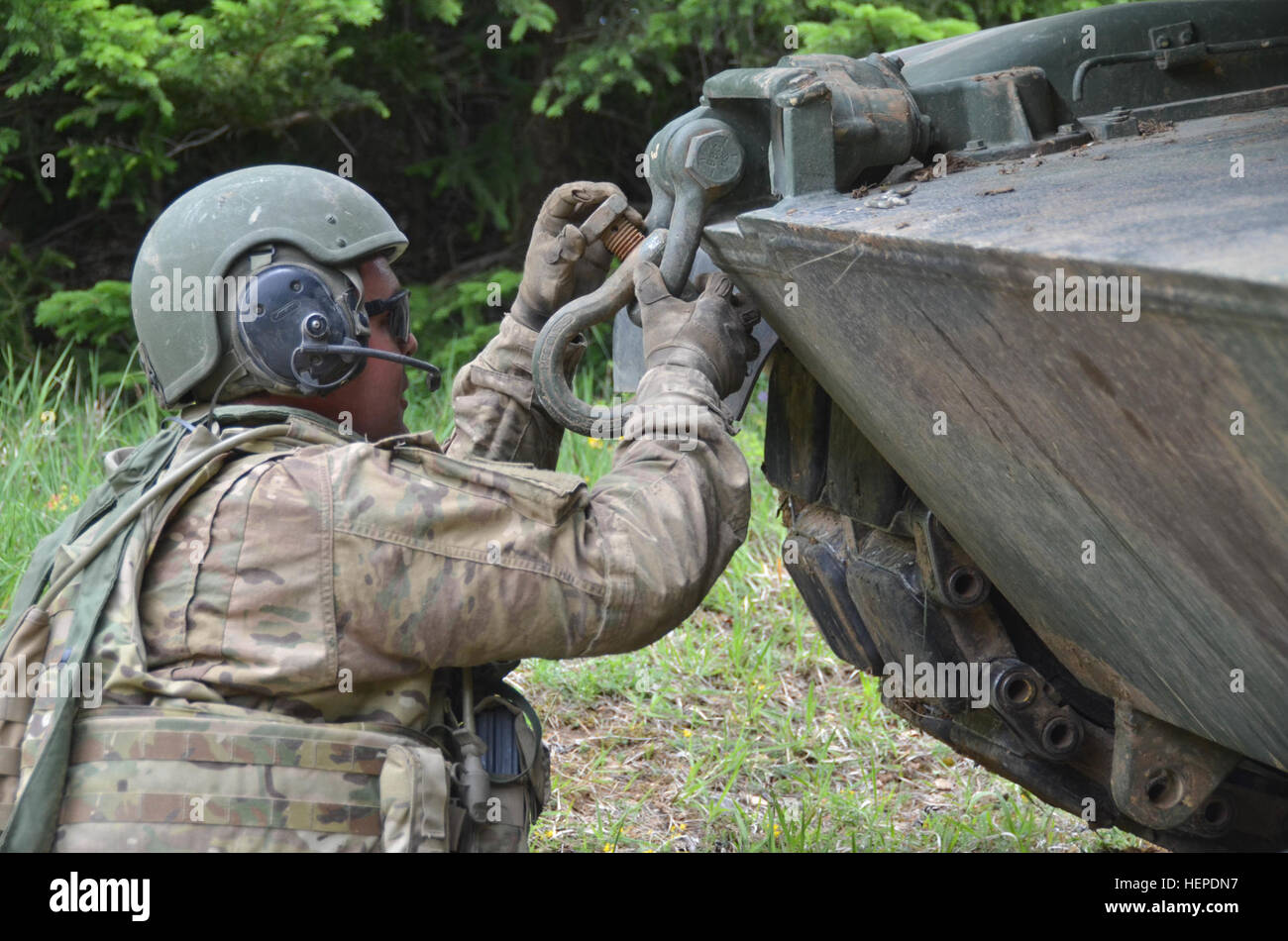 A U.S. Soldier of 10th Brigade Engineer Battalion, 1st Armored Brigade ...