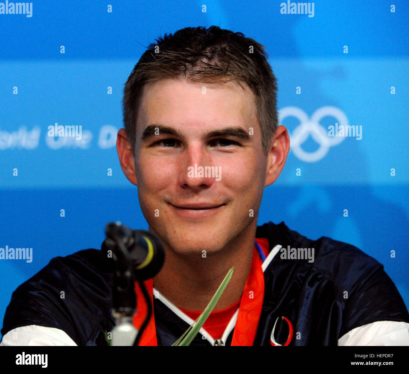 GlennEllerPressConferenceBeijing.jpg: Army Spc. Walton Glenn Eller III ...