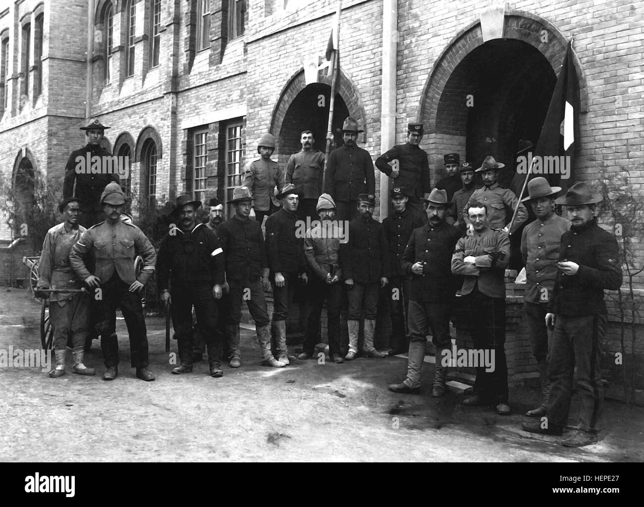 Group of Signal men in China. Ca. 1900. (Army) Exact Date Shot Unknown ...