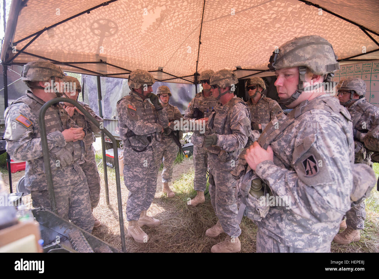Maj. Gen. David C. Wood, 38th Infantry Division commander, speaks to 1 ...