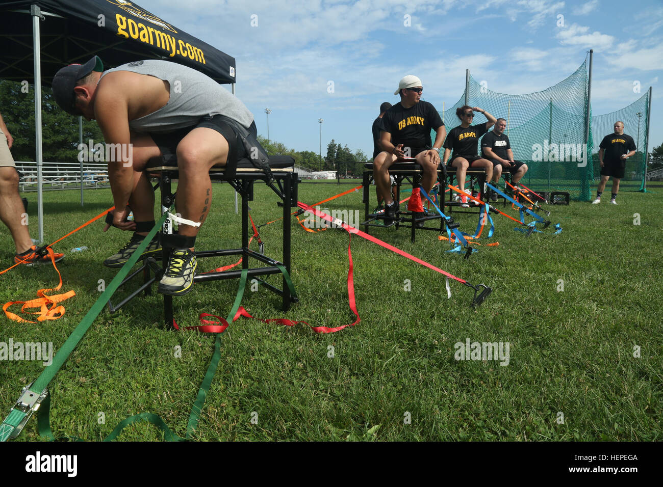 U.S. Army active duty and veteran athletes get ready to conduct seated ...