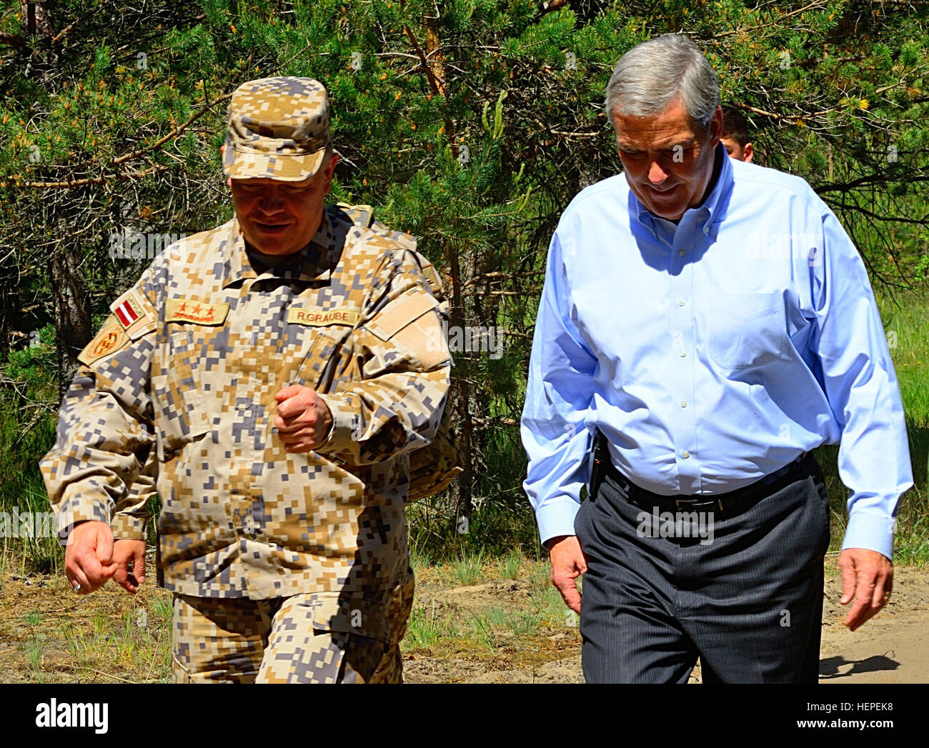 Latvian Chief of Defense Lt. Gen. Raimonds Graube talks with the U.S ...