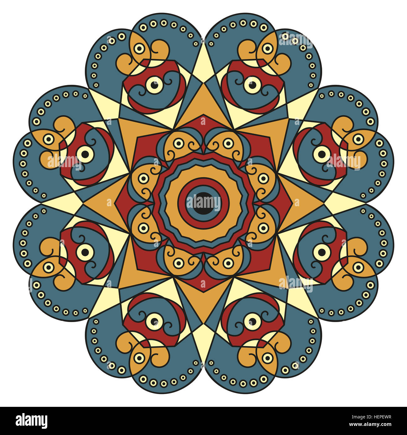 Colorful round ethnic pattern. Element for design Stock Photo - Alamy