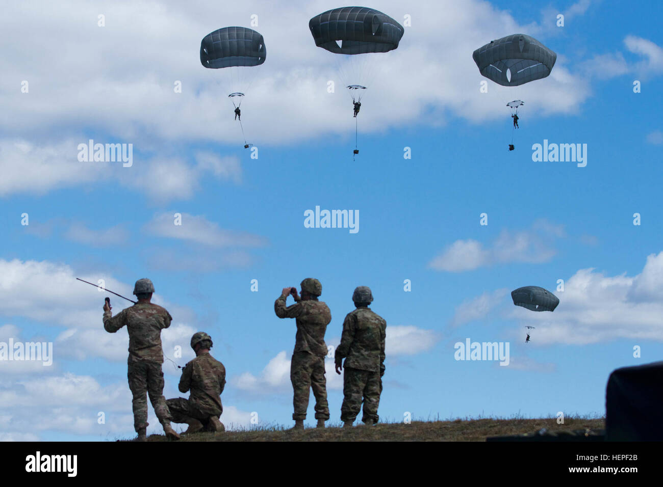 Drop zone safety officers with the 4th Battalion, 319th Airborne Field ...
