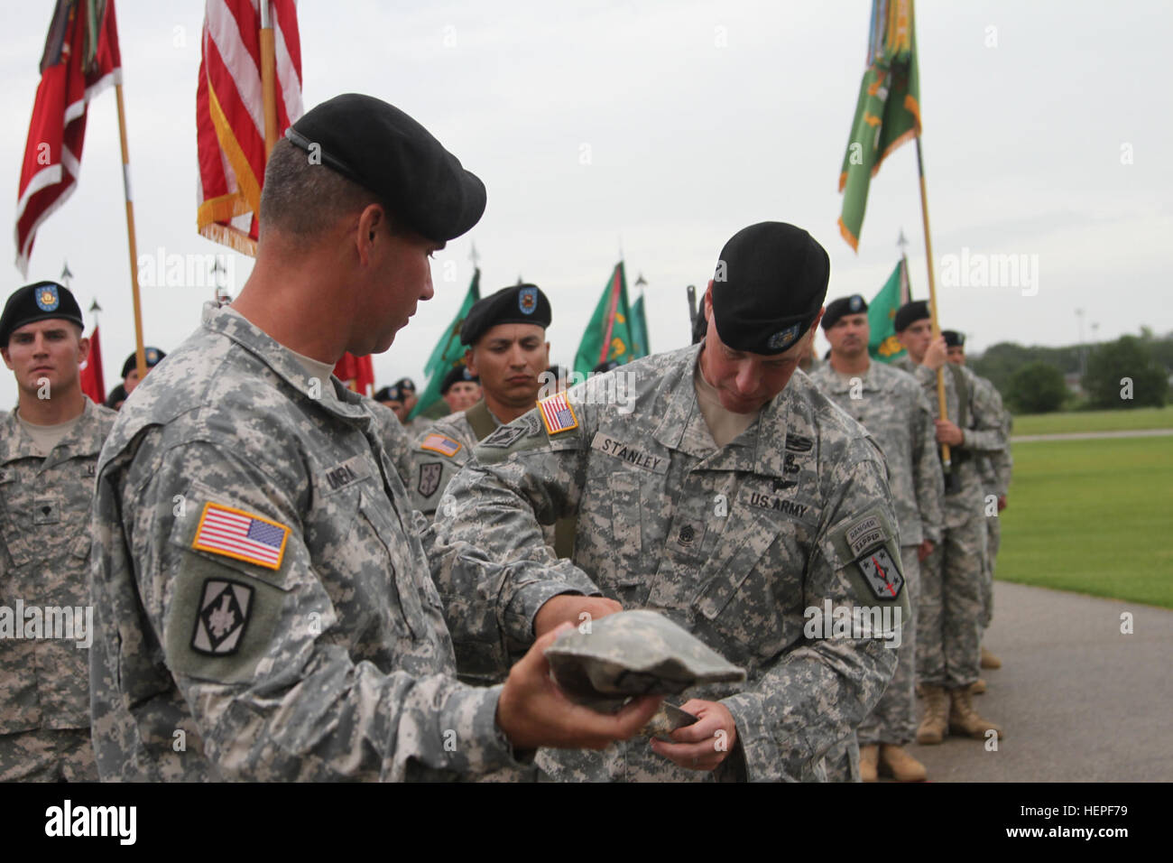 Col. Andy Munera, commander of the 4th MEB, 1st Infantry Division, left ...