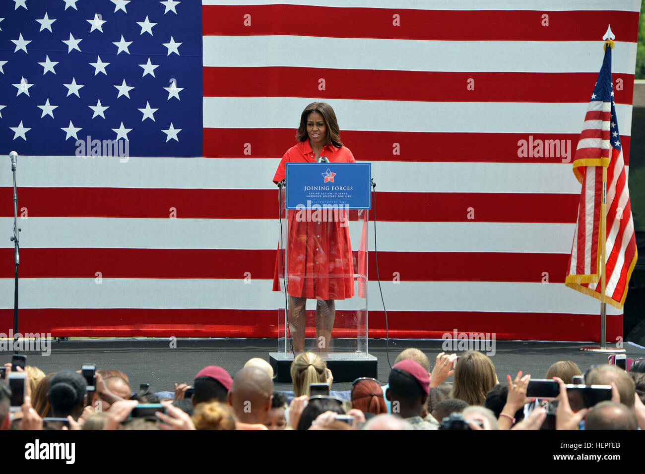 First lady Michelle Obama addresses members of the Vicenza military ...