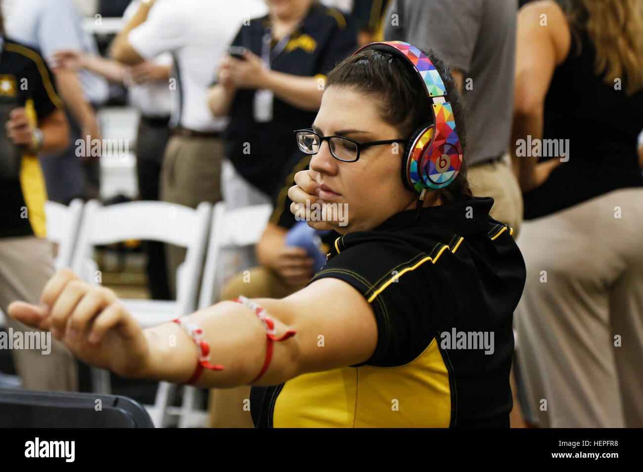 U.S. Army Reserve Spc. Sydney Davis, Fort Belvoir, Va., rehearses the ...
