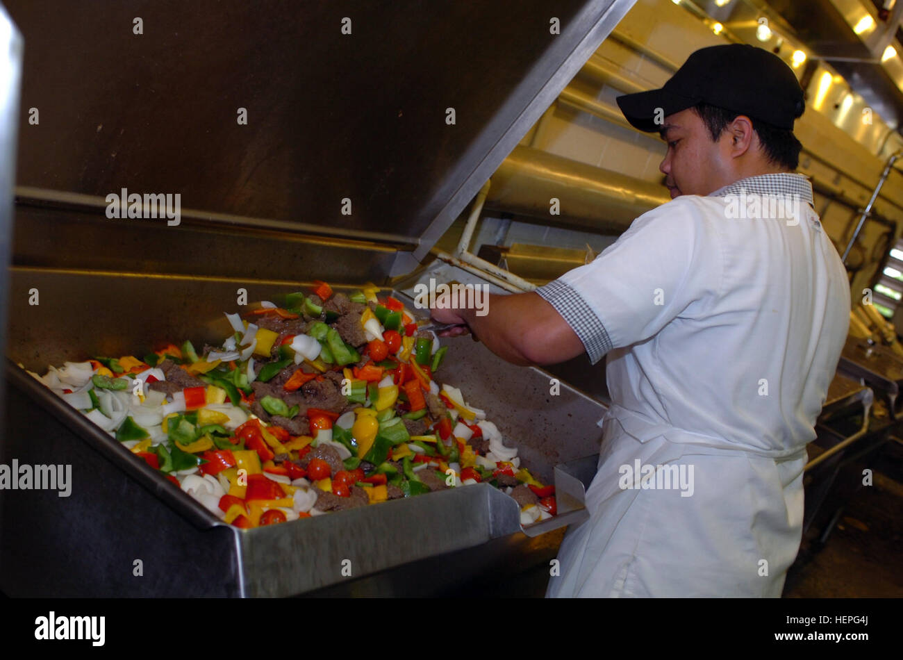 A food service worker from Joint Task Force Guantanamo's Seaside Galley ...