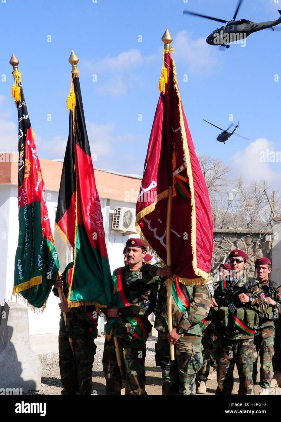 The Afghan National Army Commando Honor Guard move into position ...