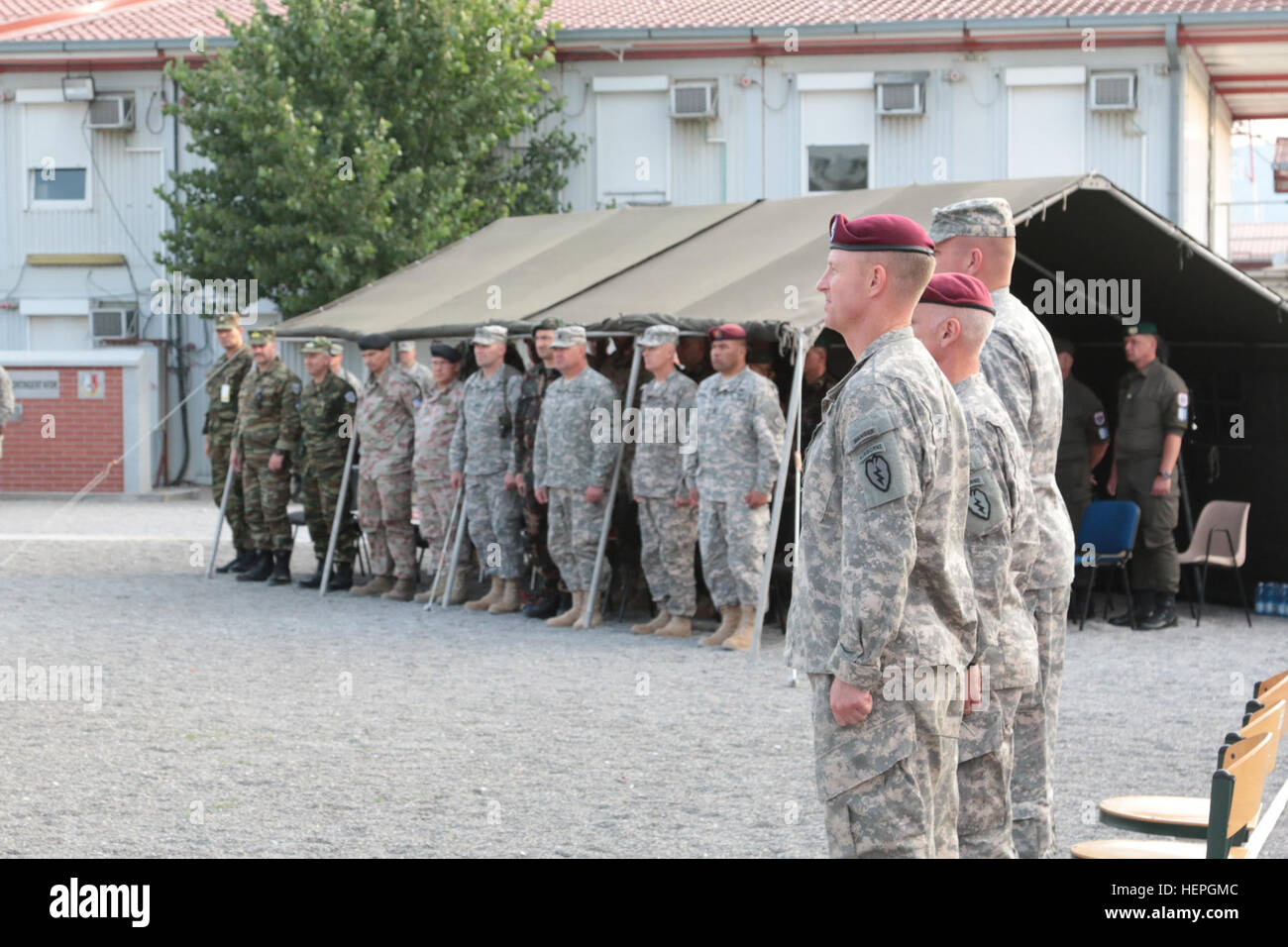 Lt. Col Mark D. Federovich (front), outgoing commander of the ...