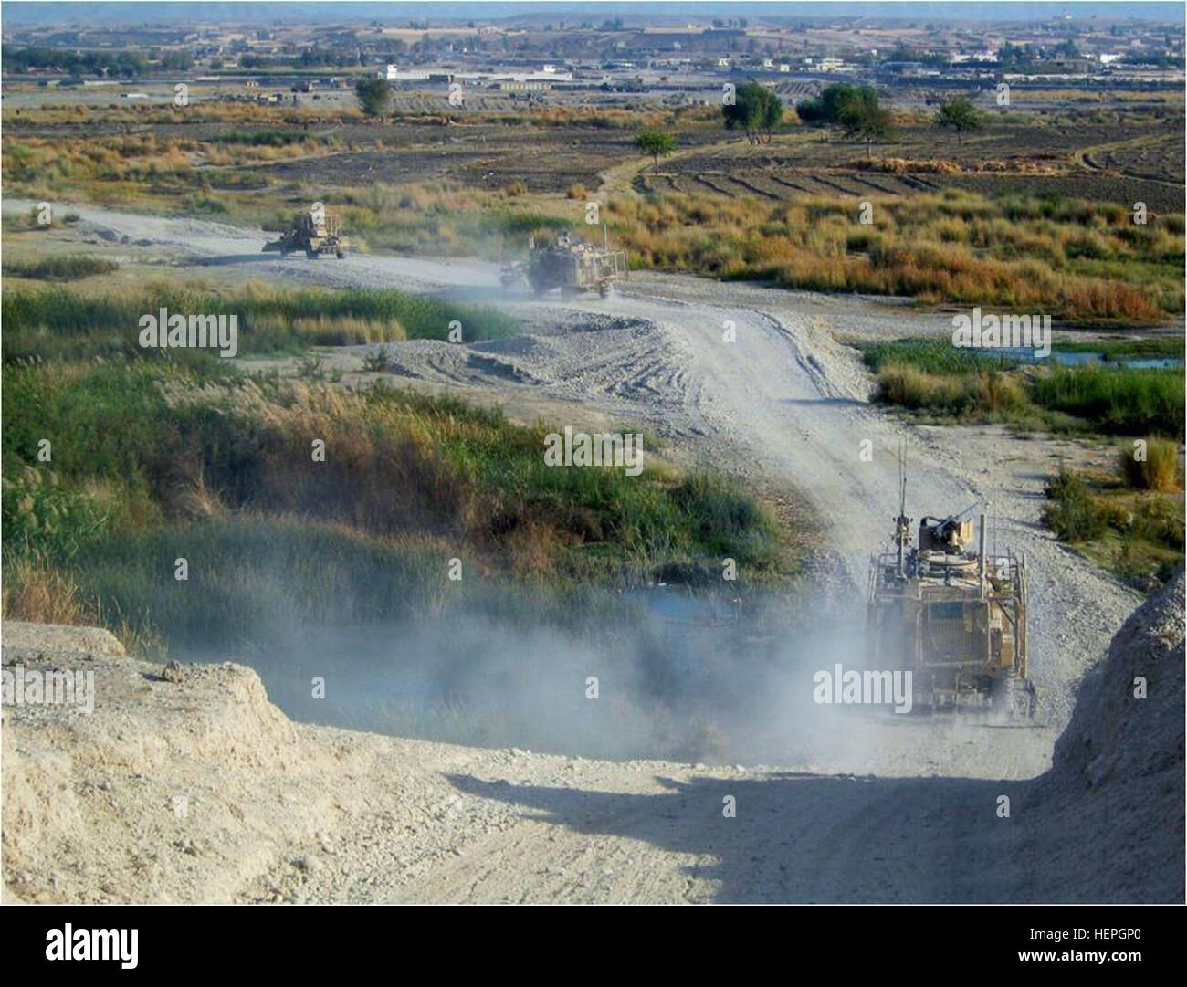 A route clearance platoon of the 260th Engineer Support Company, 507th ...