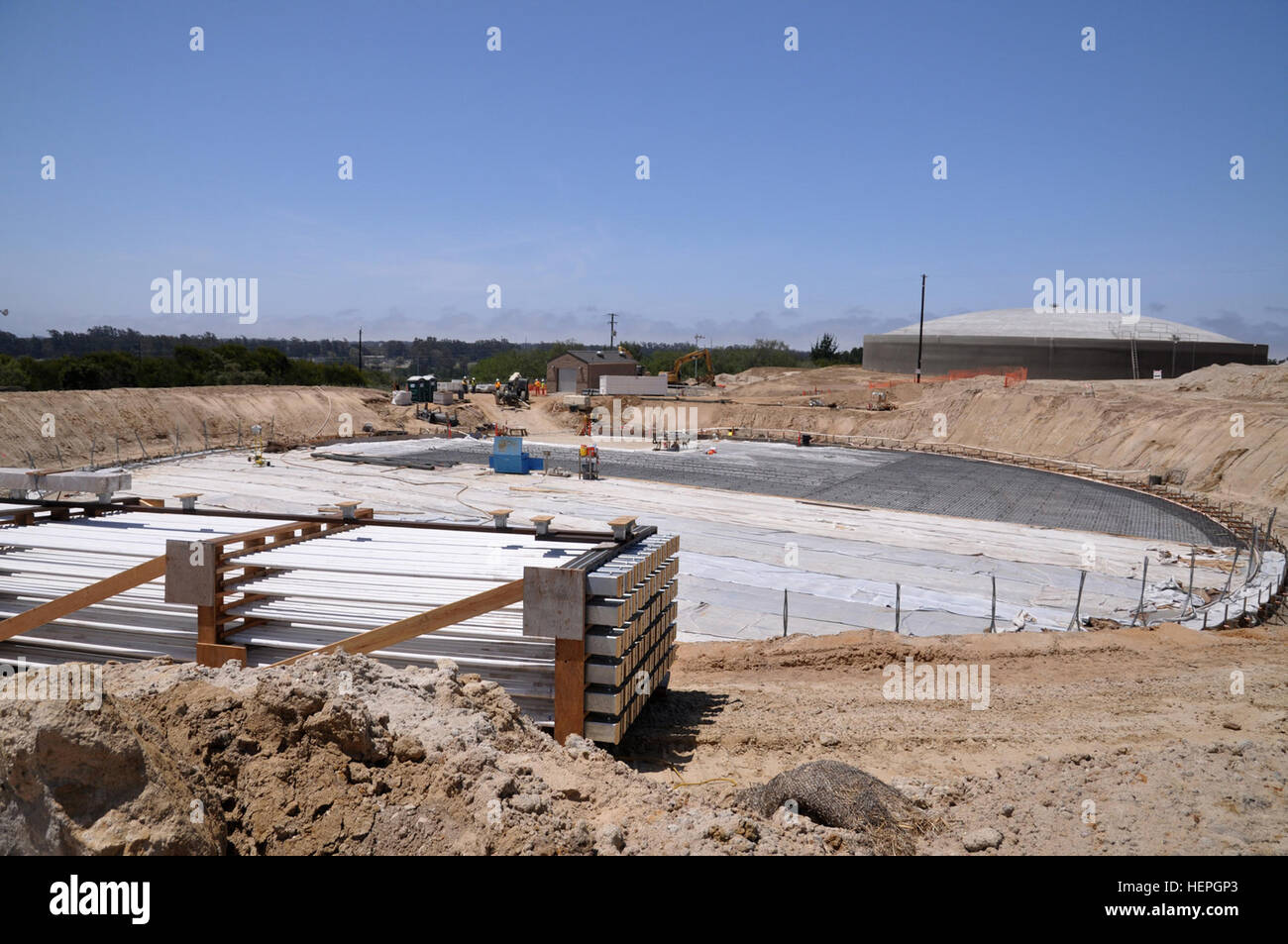 Construction of a second water tank is underway May 11 at Vandenberg ...