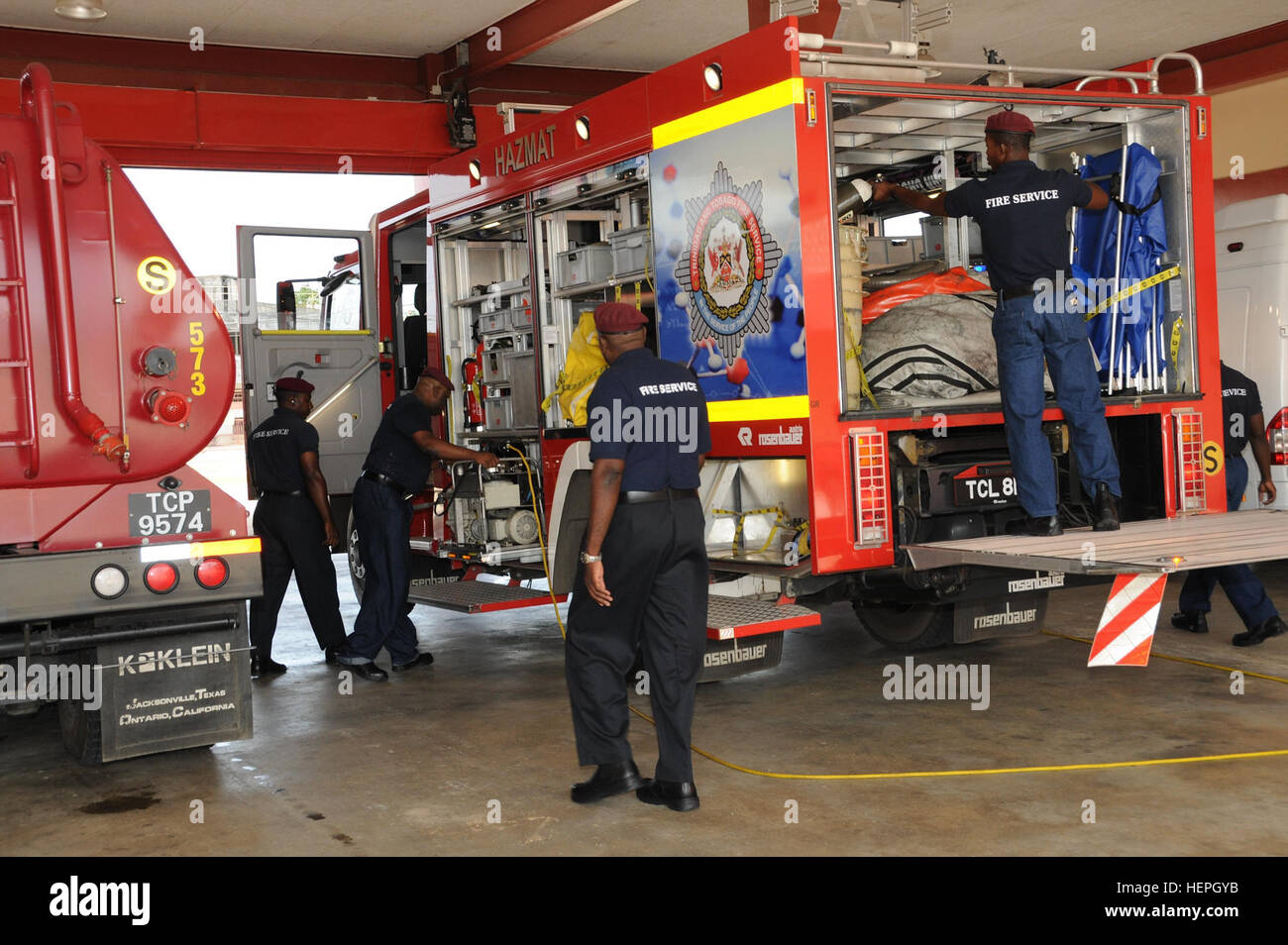 Firefighters from the Couva South Fire Station, Trinidad & Tobago ...
