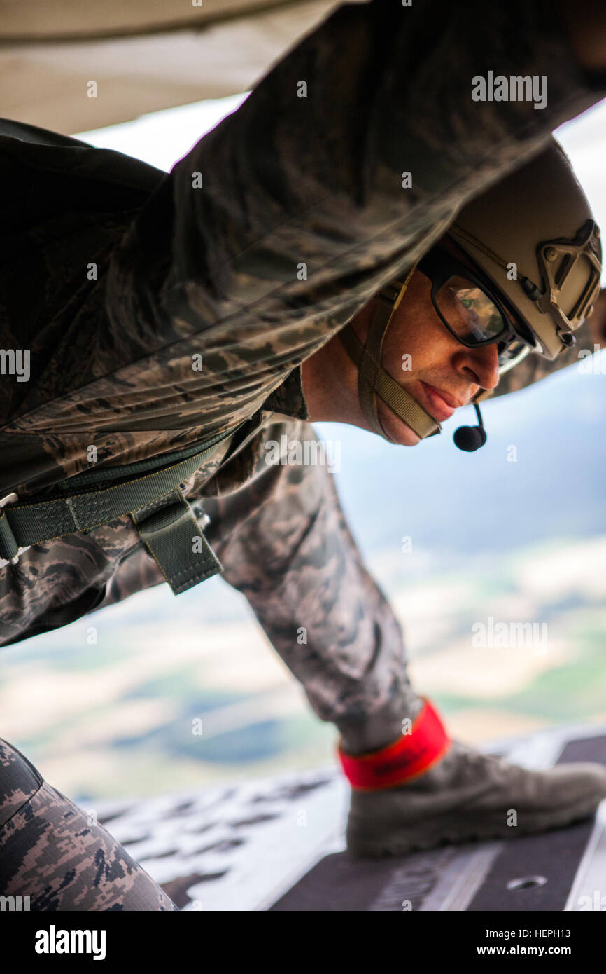 U.S. Air Force Jumpmaster, Tech Sgt. Brian Angell, from the 435th ...