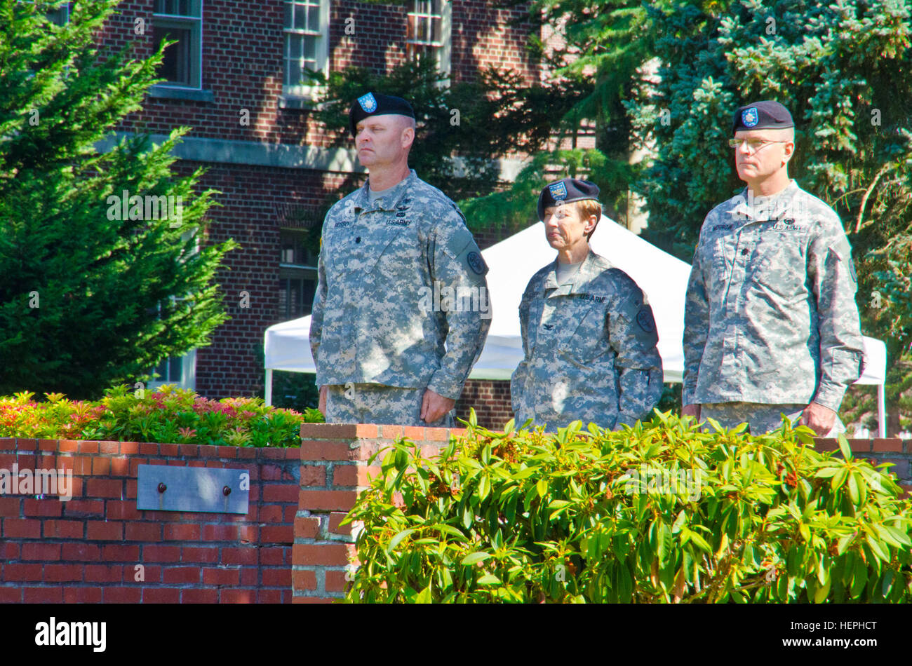 Lt. Col. Jeffery L. Mosso, Warrior Transition Battalion’s outgoing commander, left, Col. Ramona ...